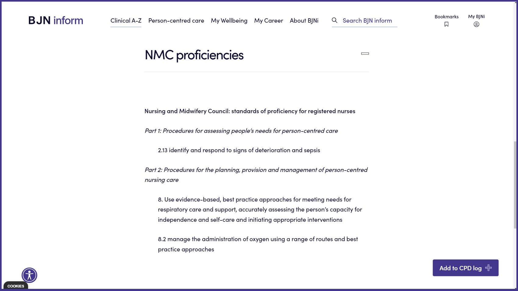 NMC proficiencies – BJN Inform